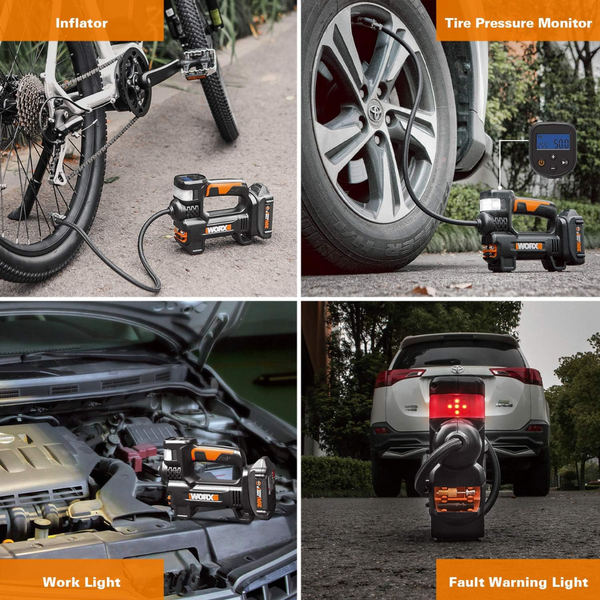 Worx WX092L Cordless 20V Power Share Portable Inflator Air Pump ...