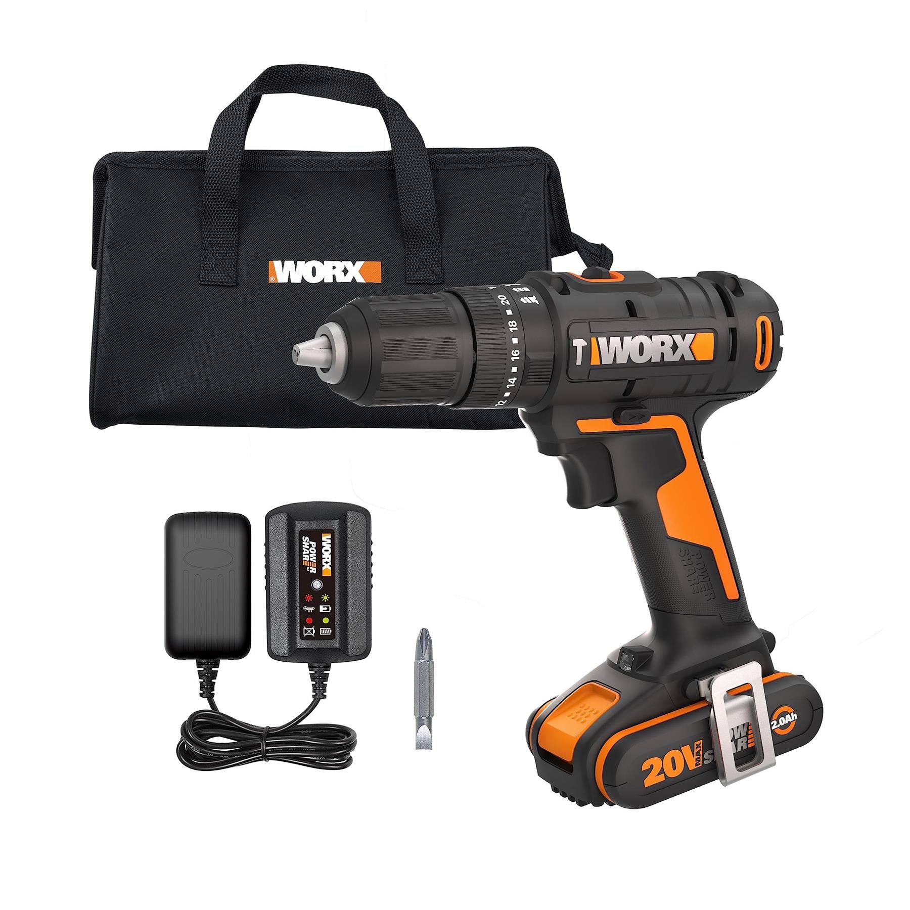 Worx WX370L Cordless 20V Power Share 1/2" Hammer Drill | Equipatron