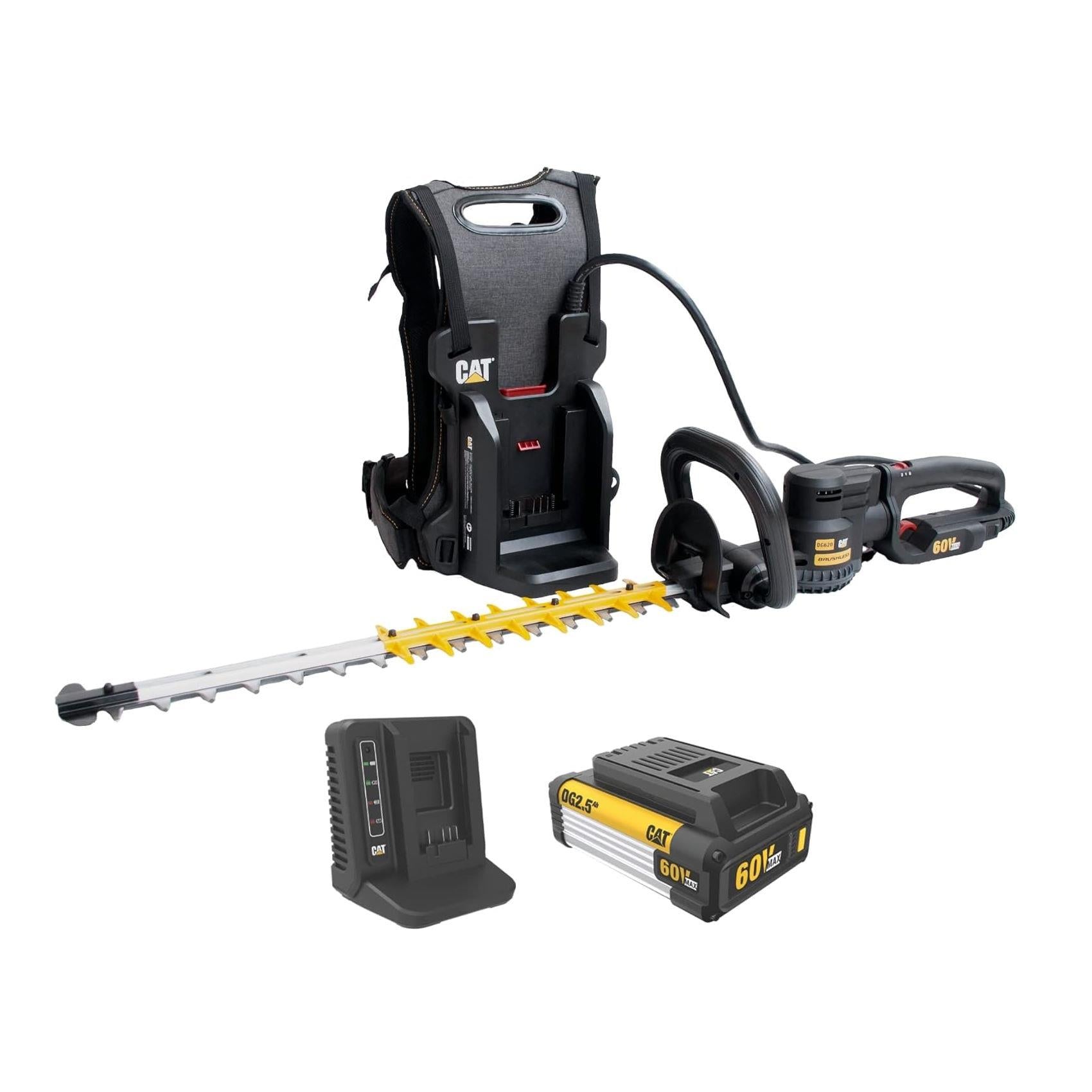 Cat DG620 60V Cordless 25" Backpack Hedge Trimmer with Battery & Charg ...